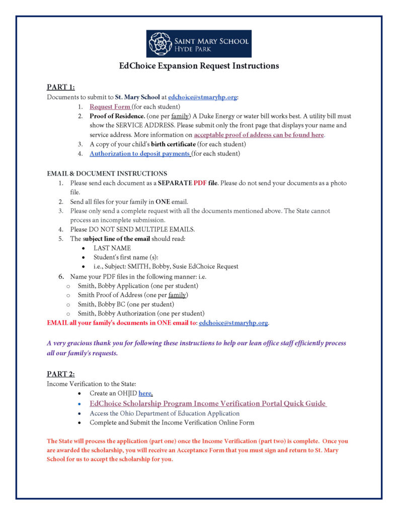 EDCHOICE INFO 2023-2024 – includes tuition refund timeline – St. Mary ...